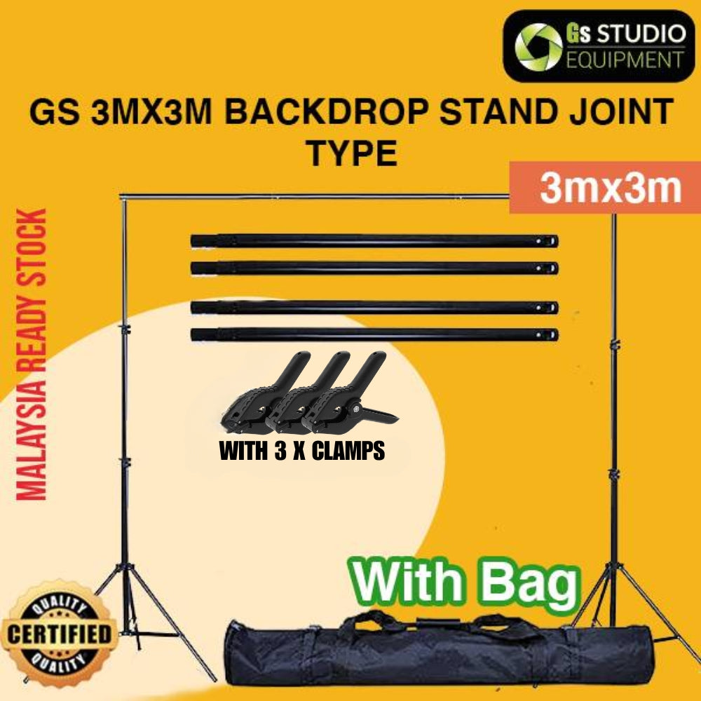 GS Backdrop Stand Joint Type High Quality With Bag (3M x 3M) – GS ...